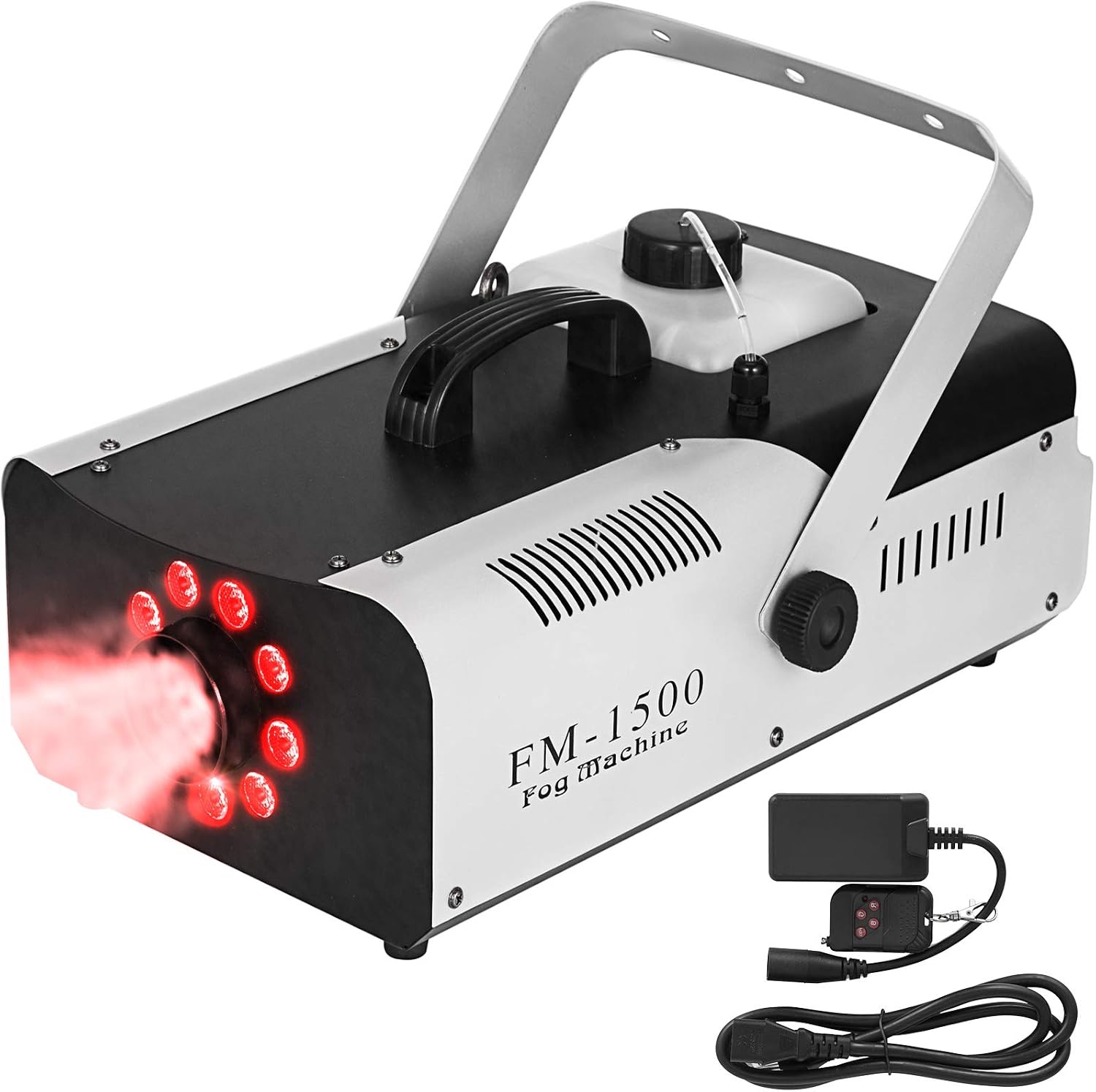 Amazon.com: VEVOR Fog Machine, 1500W 2L 9 LED Lights, Smoke Fogger ...