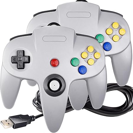 Amazon.com: SAFFUN Classic N64 Controller, N64 Wired USB PC Game pad ...