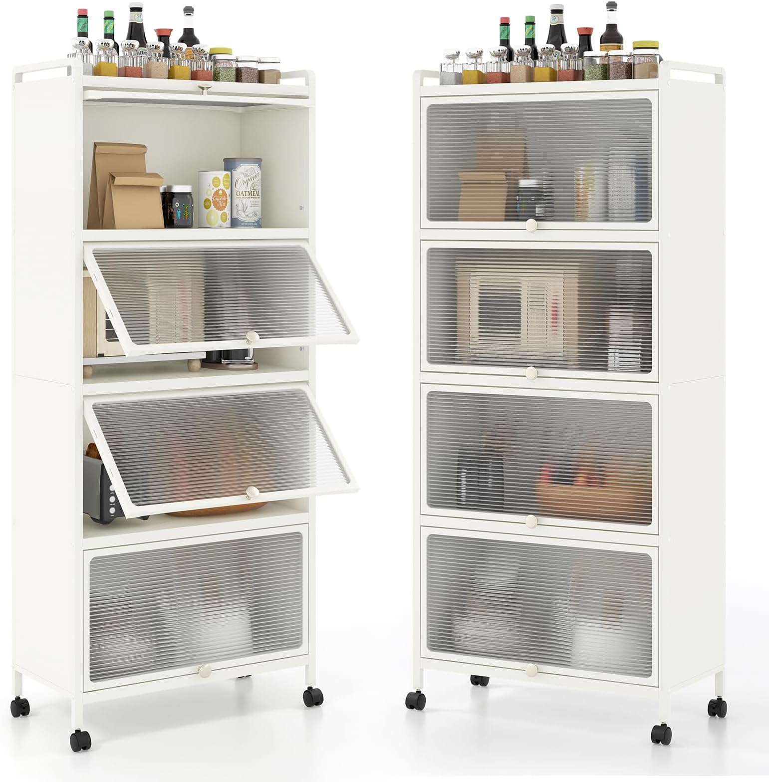 Amazon.com: Giantex 5-Tier Kitchen Storage Cabinet, Mobile Microwave ...