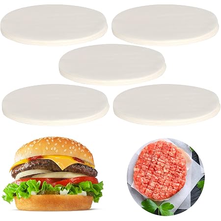 GWHOLE 500 Pcs Non Stick Burger Press Wax Discs Wax-Paper Beef Burger ...
