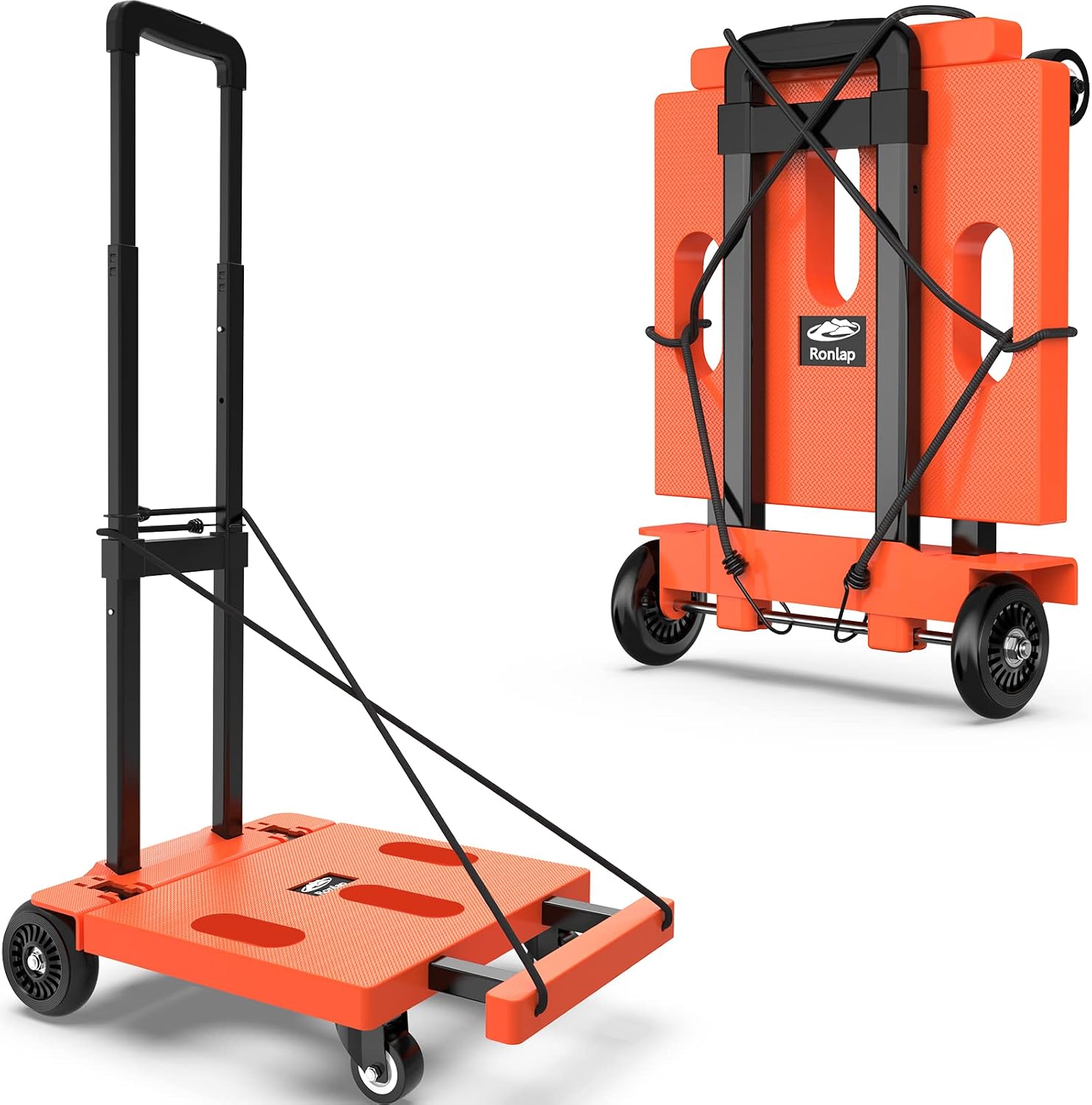Ronlap Folding Hand Truck, Portable Dolly Cart Foldable Lightweight, 4 ...
