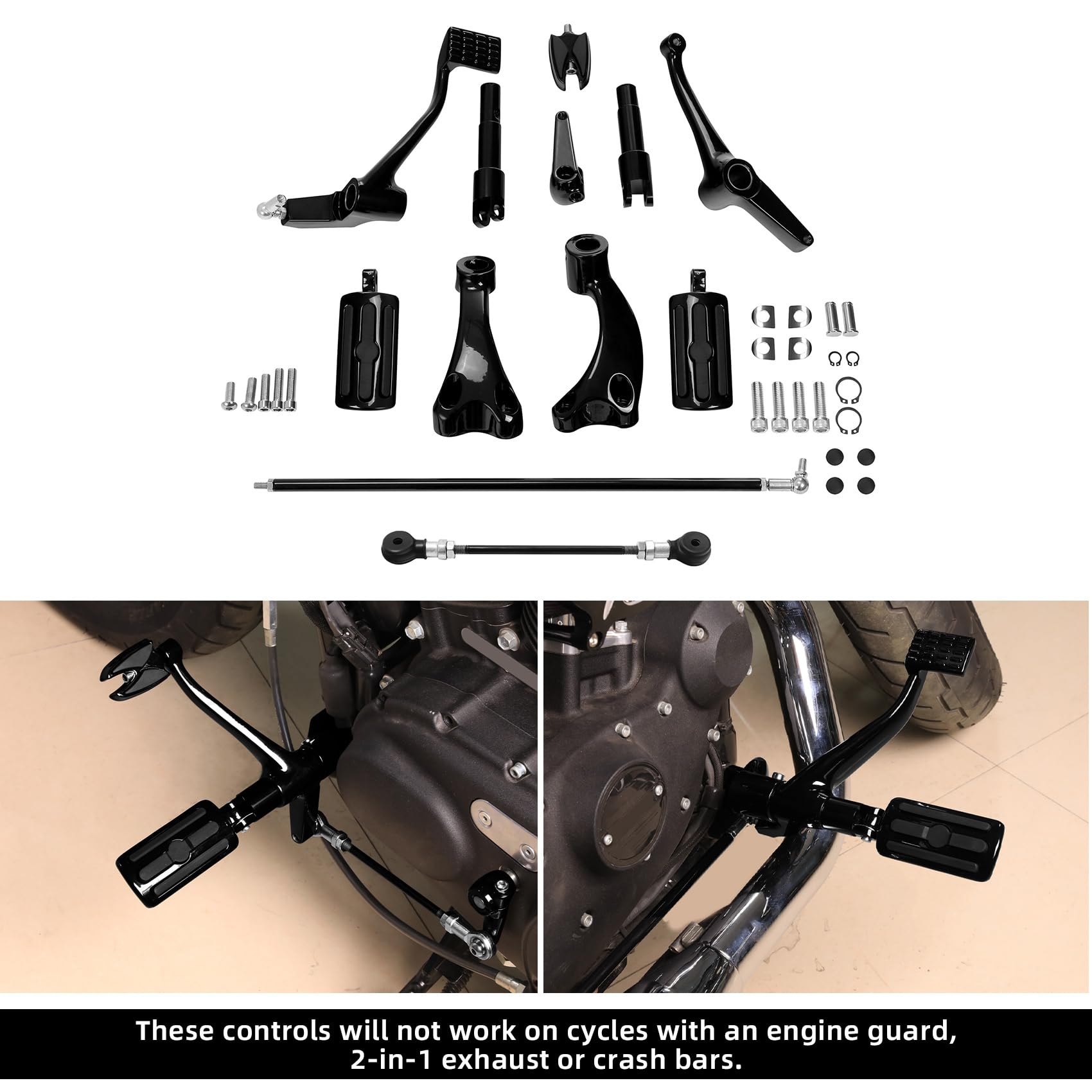 Sportster Exhaust Motorcycle Black Forward Controls Pegs Levers ...