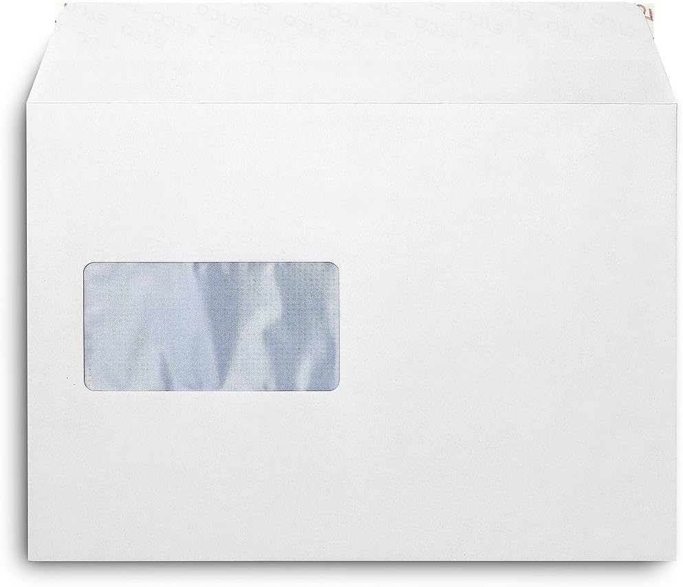 REALPACK® 250 x C5/A5 White Envelopes - Window Self Seal White ...