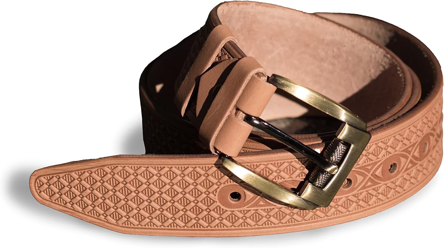 Amazon.com: Vector VR Handmade Full Grain Leather Belt with Rhombus ...