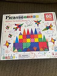 PicassoTiles 100 Piece Set 100pcs Magnet Building Tiles Clear Magnetic ...