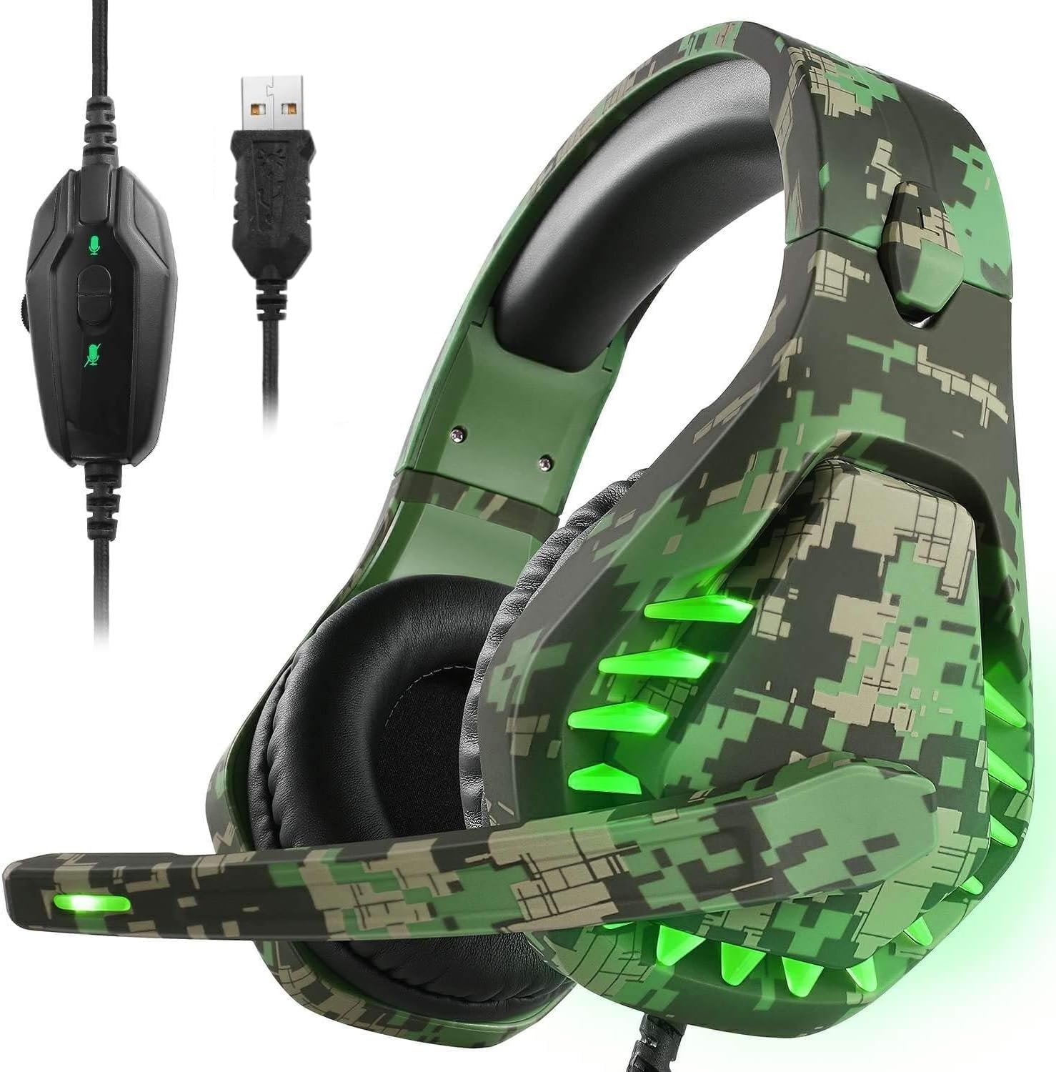 Amazon.com: Ozeino Gaming Headset for PC, Ps4, Ps5, Xbox Headset with 7 ...