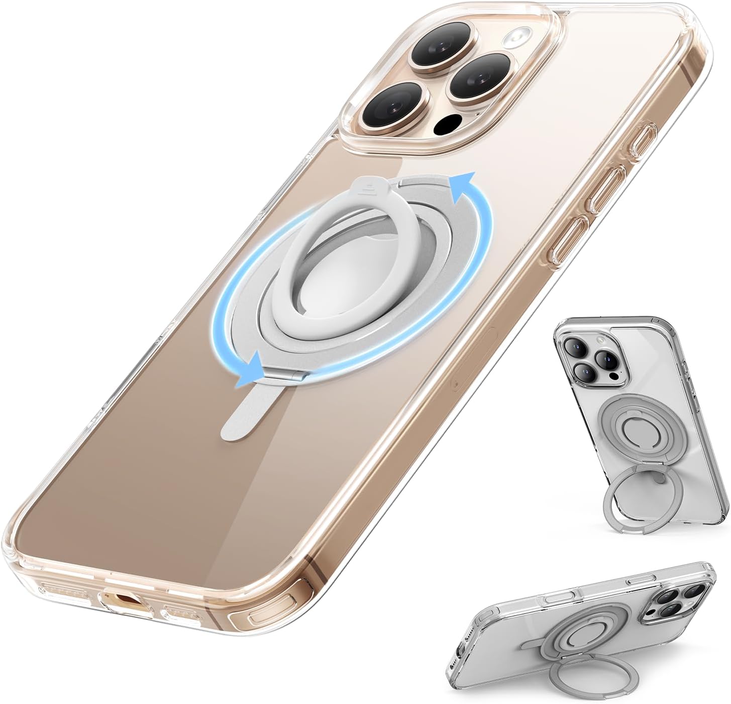 Amazon.com: SURPHY 360° Magnetic Stand for iPhone 16 Pro Max Case with ...