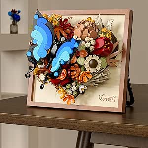 Flowers Building Set, Flowers Plants Picture Frame With Butterfly ...