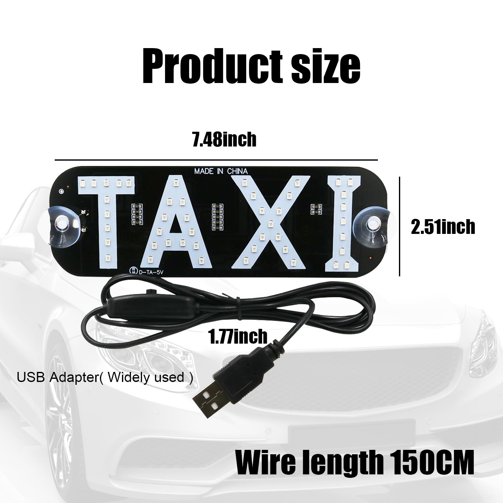 Snapklik.com : NGHEY 1 PC Taxi Light, 7.4In X 2.5In Changeable Taxi LED ...