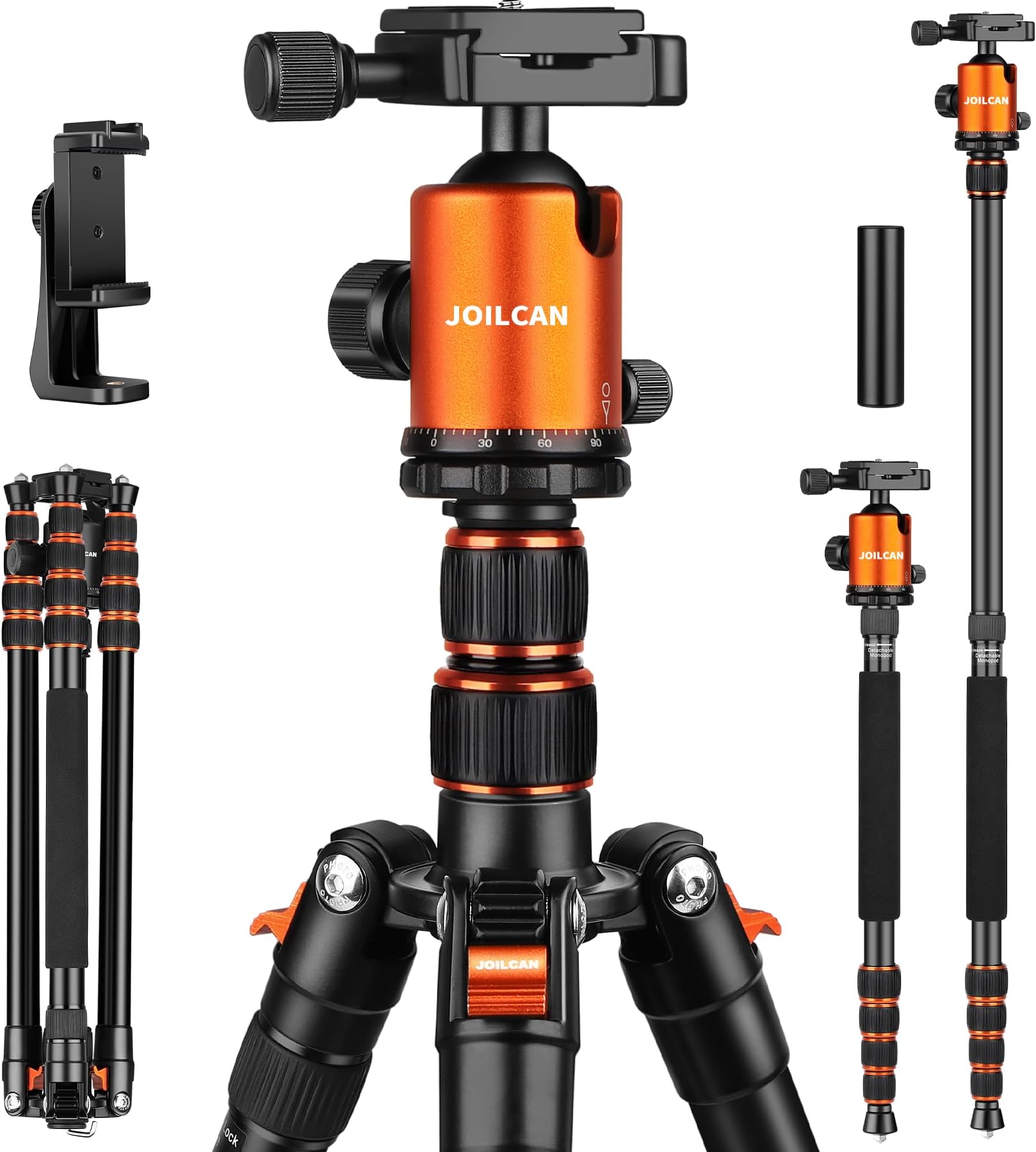 Amazon.com : K&F Concept 75"/191cm Video Tripod, Heavy Duty Camera ...