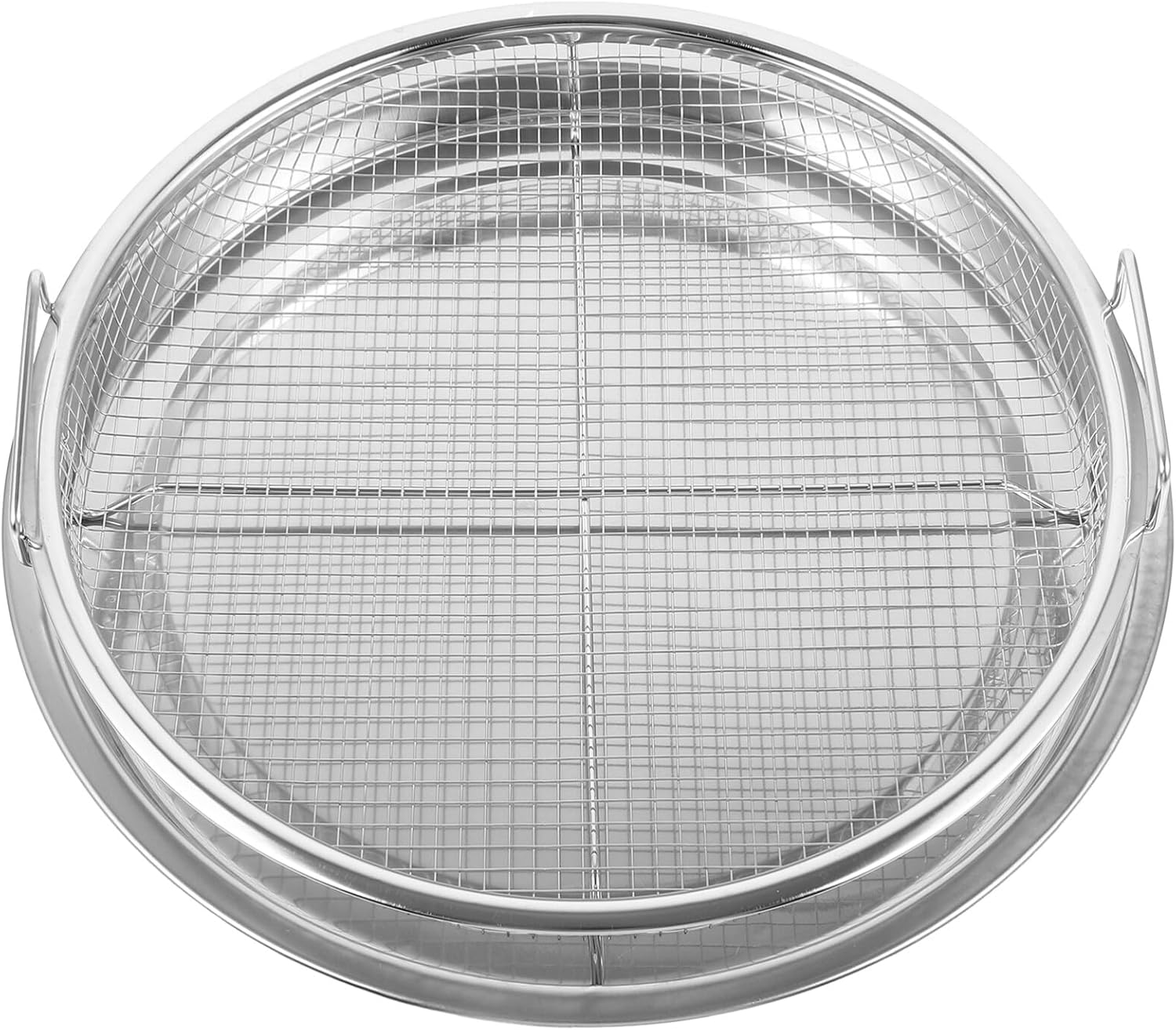 Amazon.com: UPKOCH 1 Set Stainless Steel Round Frying Tray with Fine ...