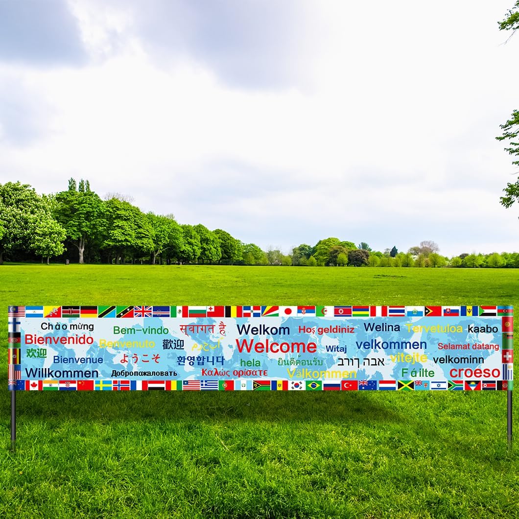 Amazon.com: World Flags International Welcome Yard Banner Olympic Party ...