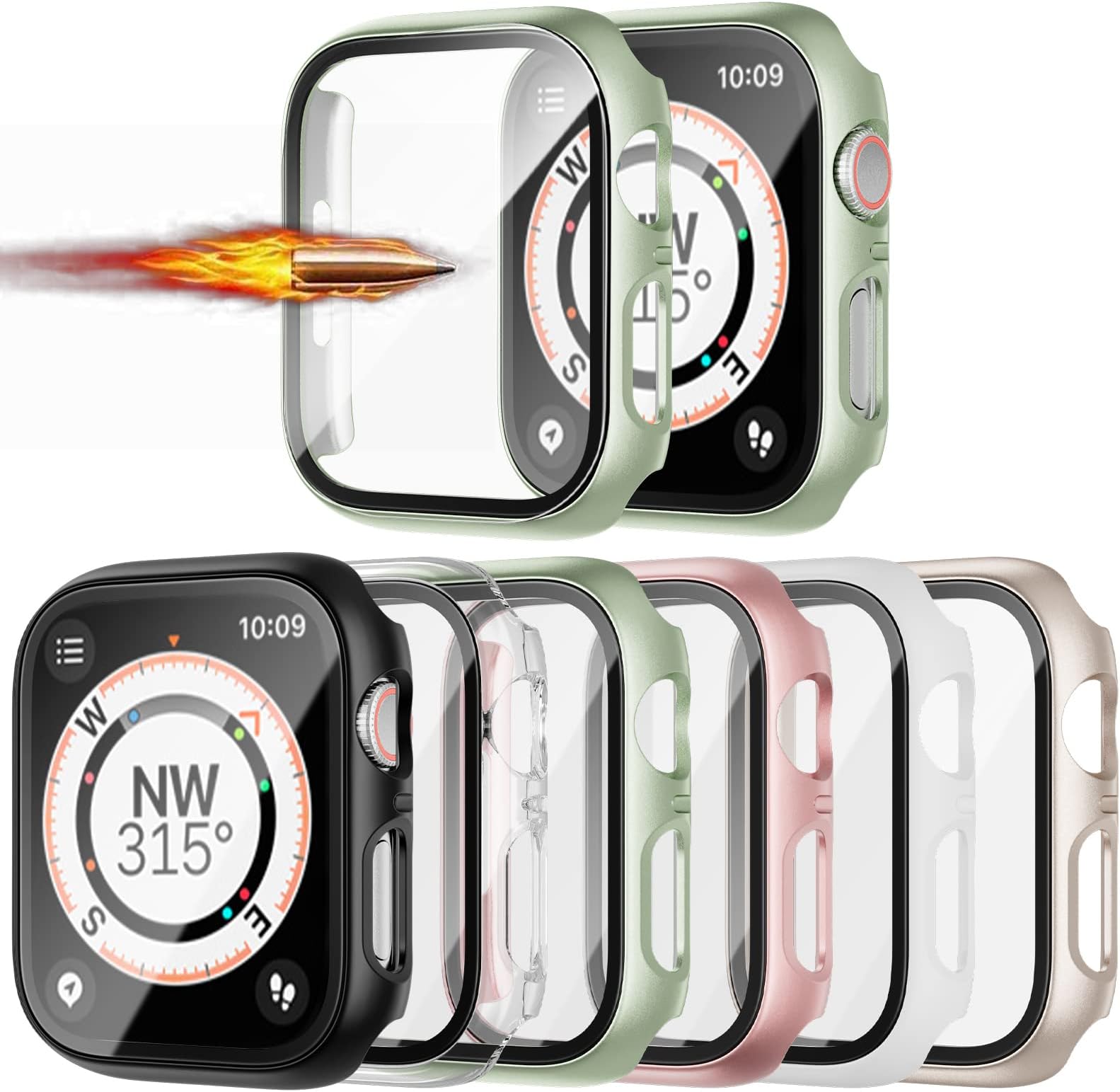 Amazon.com: 6-Pack Case Compatible with Apple Watch 44mm Series SE 2nd ...