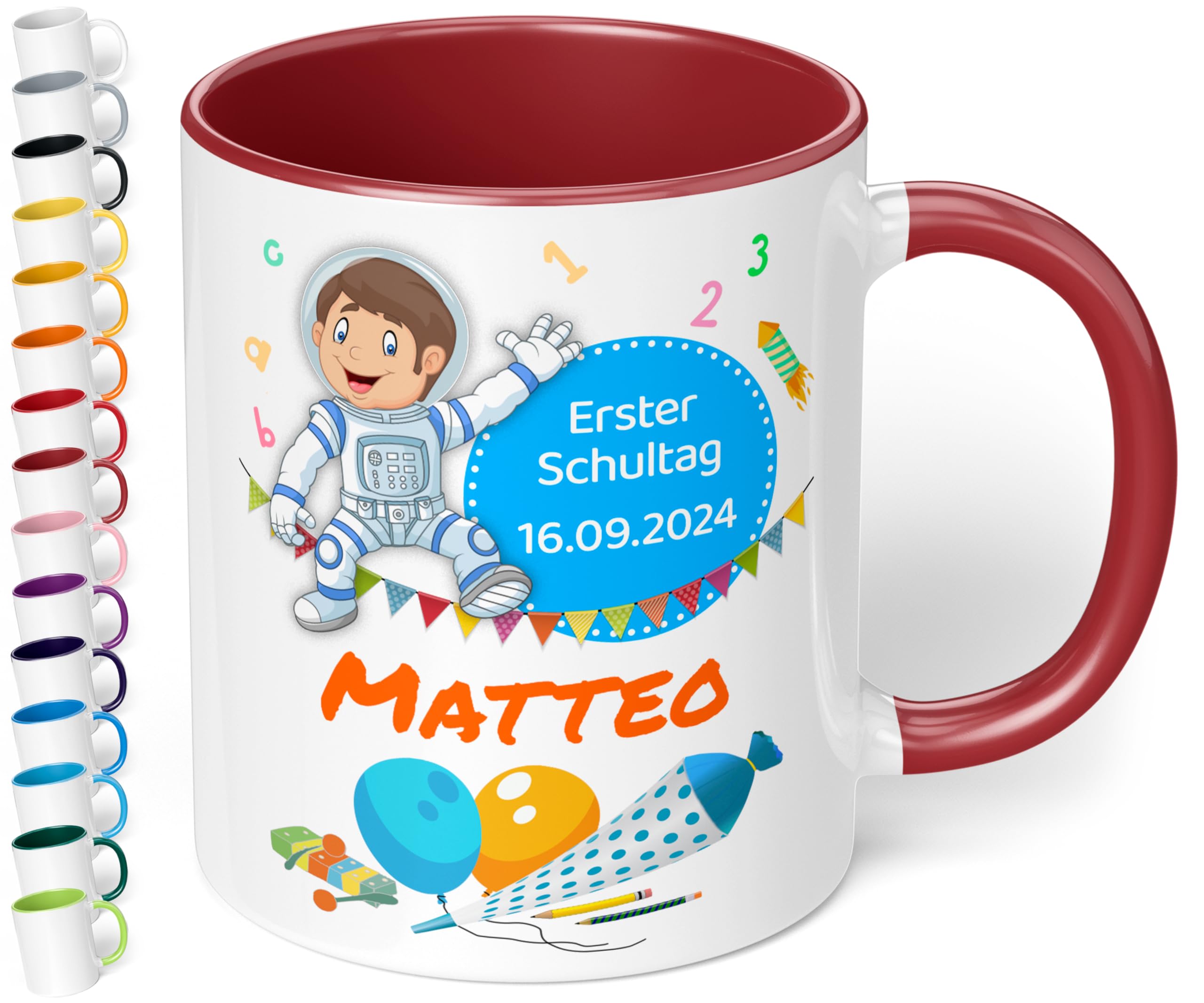 Amazon.de: Geschenk zur Einschulung für Mädchen und Jungen: personalisierte Tasse Erster ...