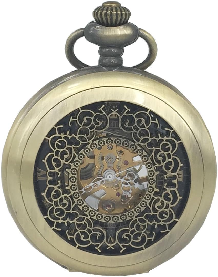 Amazon.com: ORKINA Vintage Bronze Color Craved Hand-Wind Mechanical ...