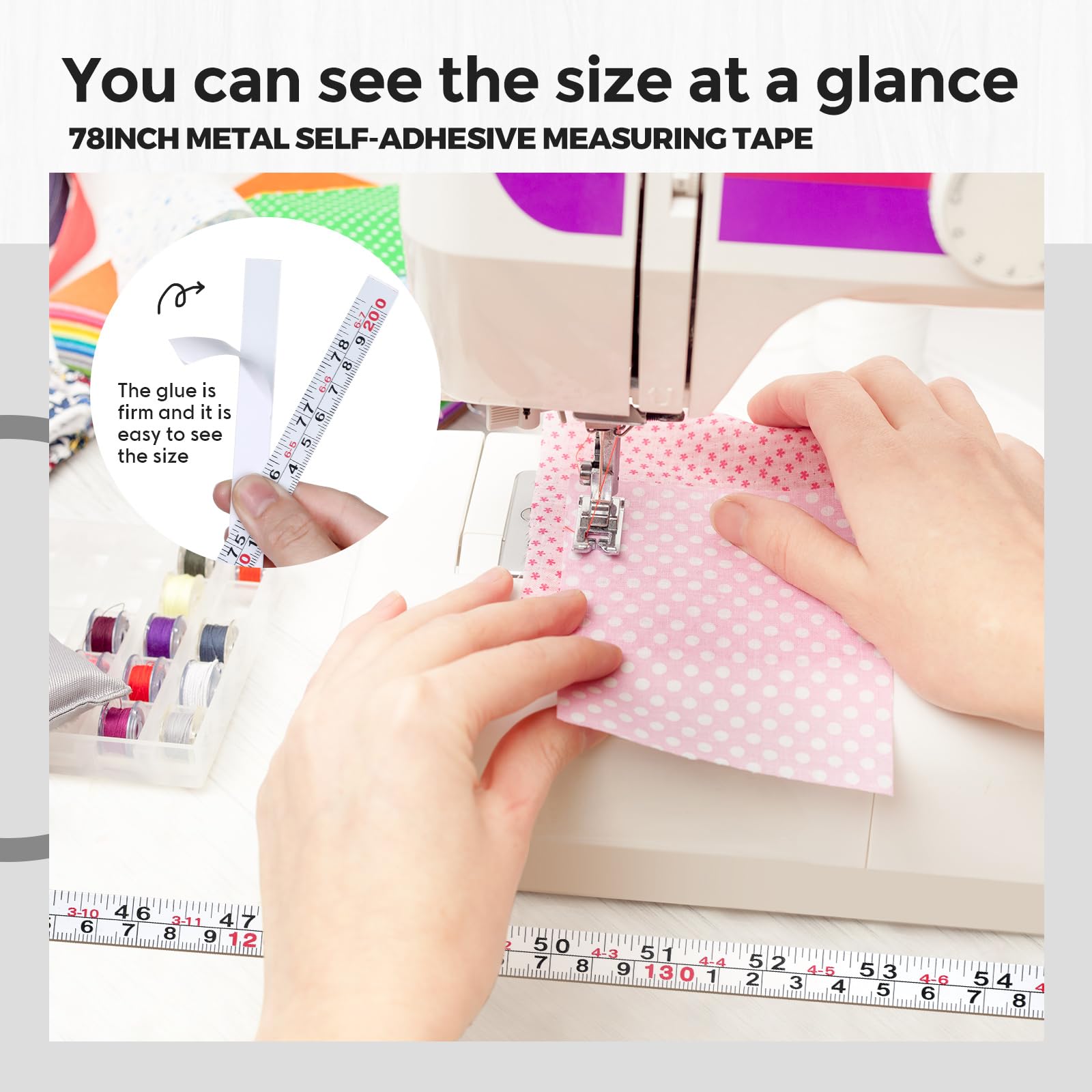 Snapklik.com : 6 Pcs 78 Inch Self Adhesive Measuring Tape Double Scale ...