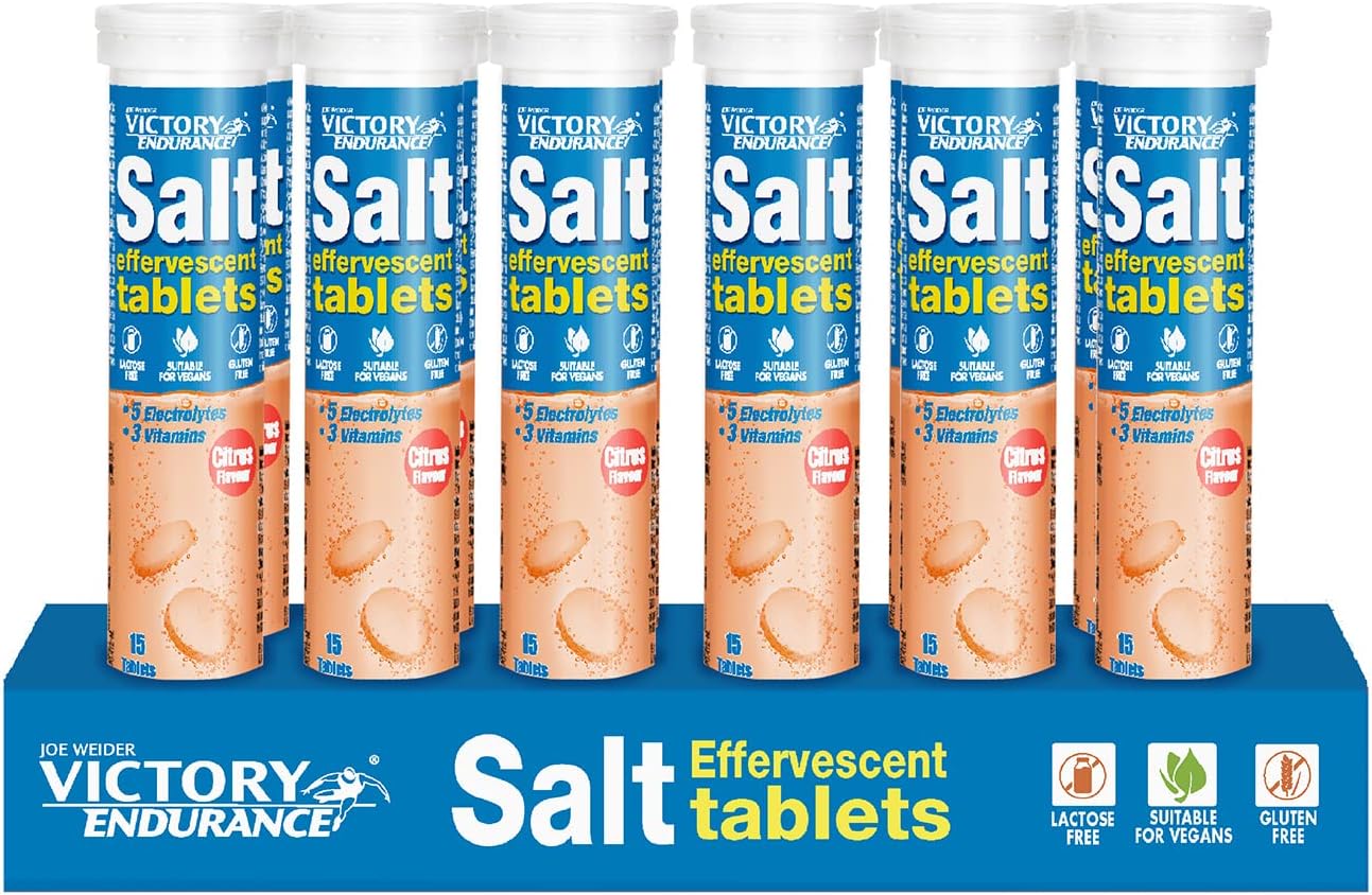 Weider Salt Effervescent Tabs 15 Tablets per Tube. with 5 Electrolytes ...