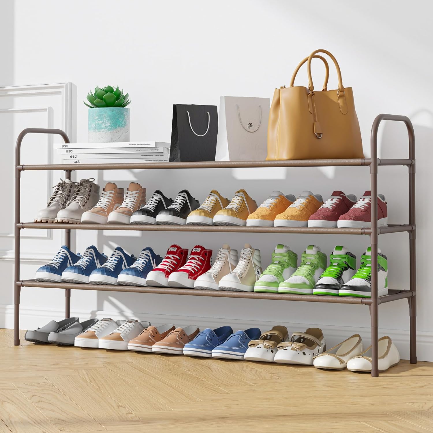 Amazon.com: Kitsure Shoe Rack for Closet, Shoe Rack for Front Door ...