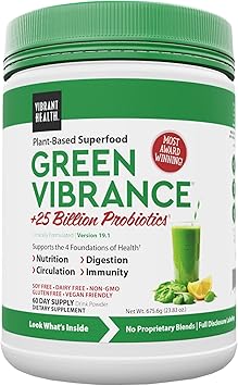 Amazon.com: Vibrant Health, Green Vibrance, Vegan Superfood Powder, 60 ...