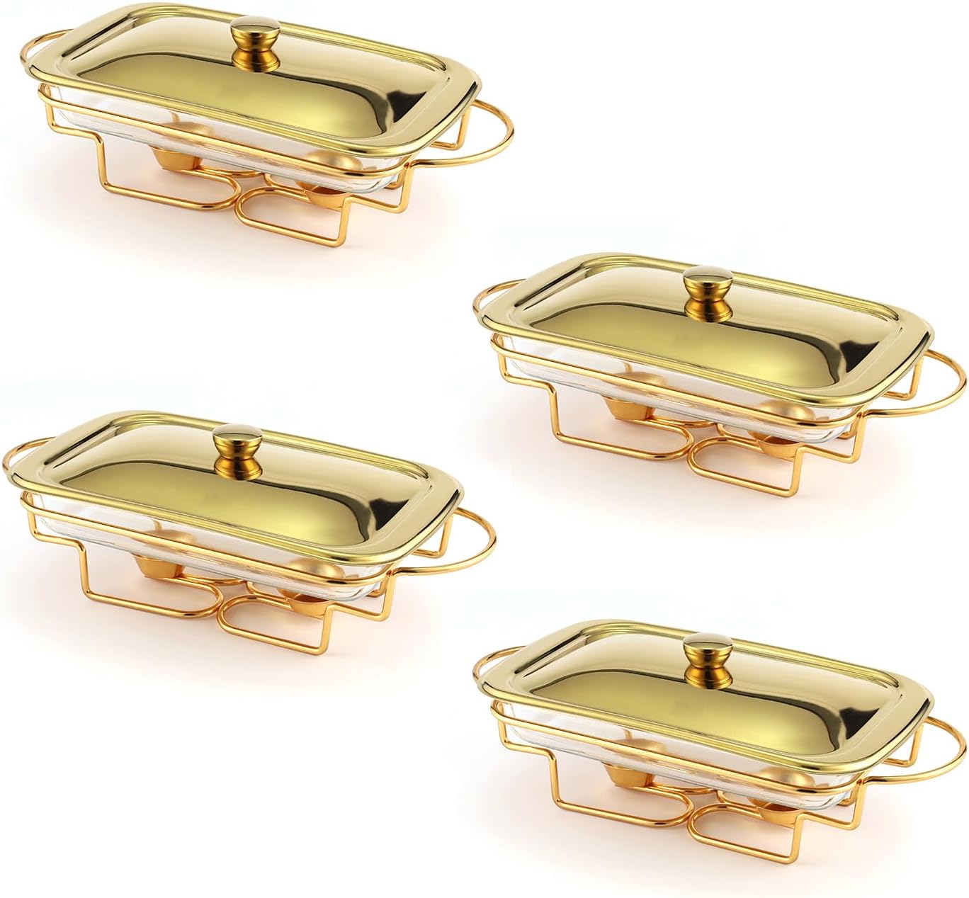 Amazon.com: TUOJINRUIDA Gold Frame Chafing Dish Buffet Set - 2.0L x 4 ...