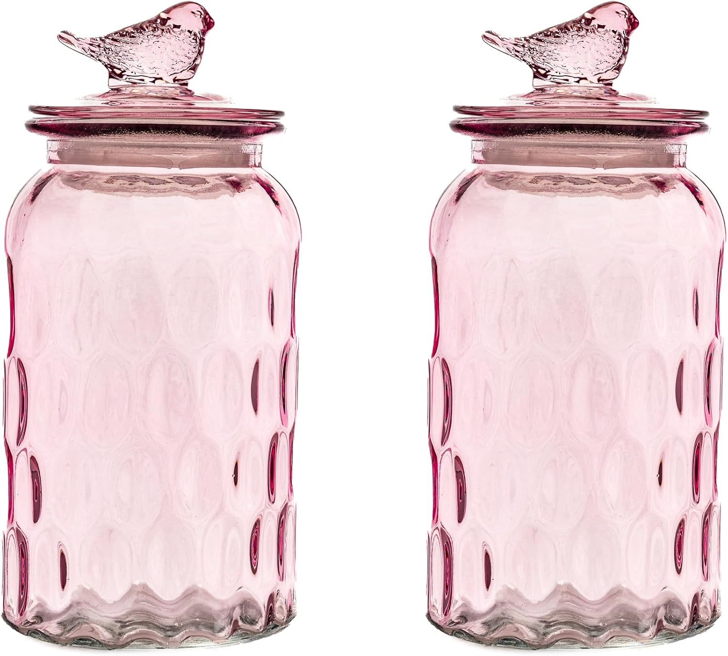 Amazon.com: 10 Strawberry Street Textured Glass Bird Canister, Dimpled ...
