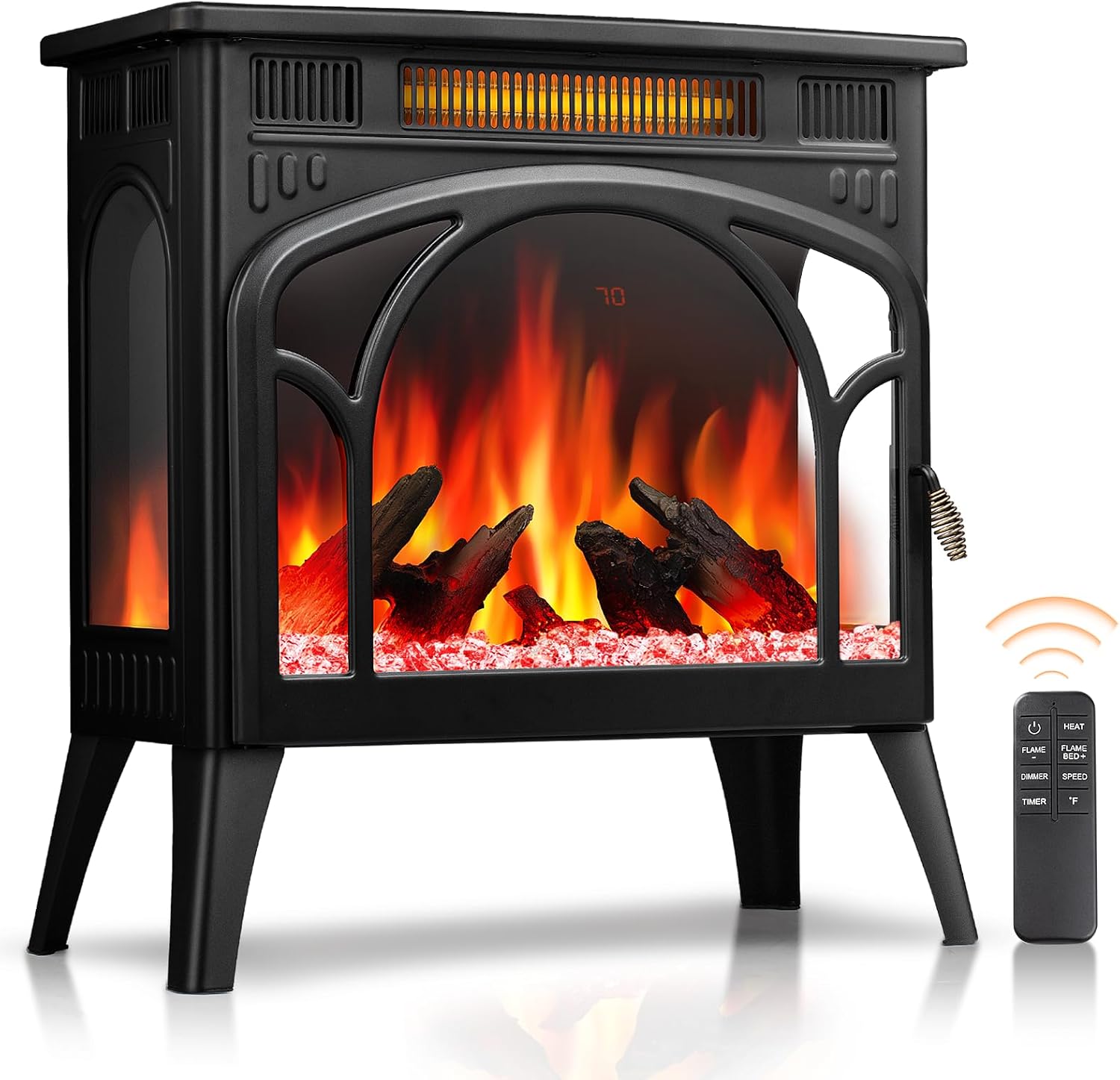 Amazon.com: LHRIVER Electric Fireplace Heater w/Remote,24'' Portable ...