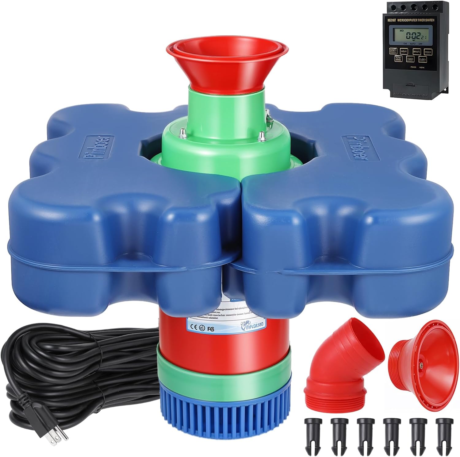 Amazon.com: Pond Fountain Aerator with Time Controller-15000 GPH,110V ...