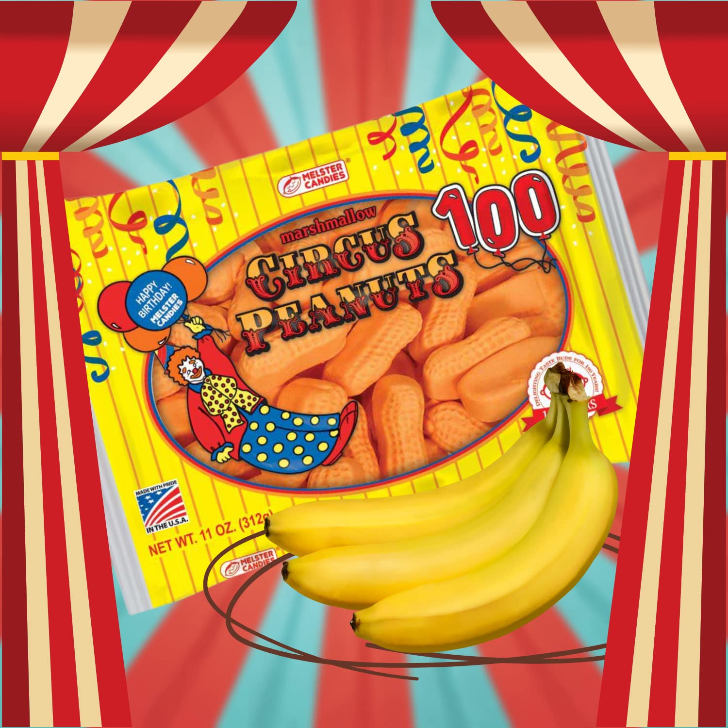 Circus Peanuts Marshmallow Candy, Banana Flavored Peanut Shaped Candies ...