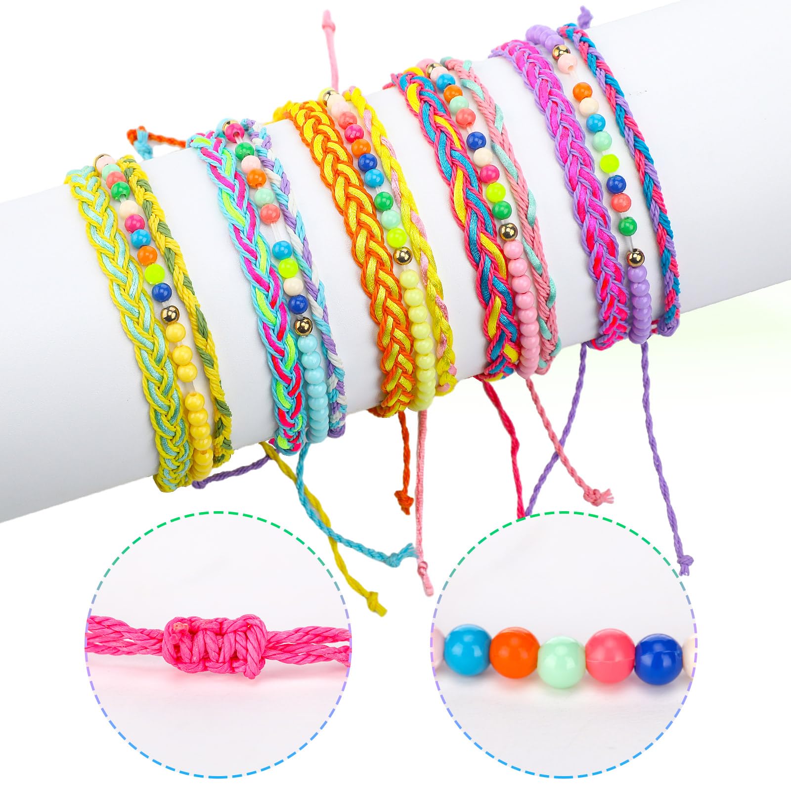 Snapklik.com : 24 Pcs Colorful Paracord Braided Friendship Bracelets ...