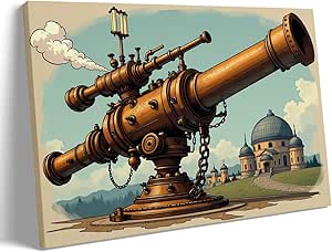 Amazon.com: Steampunk Telescope Poster – Vintage Mechanical Astronomy ...