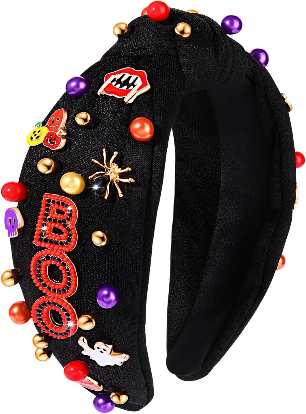 Amazon.com : Halloween Headband for Women Crystal Pearl Knotted ...