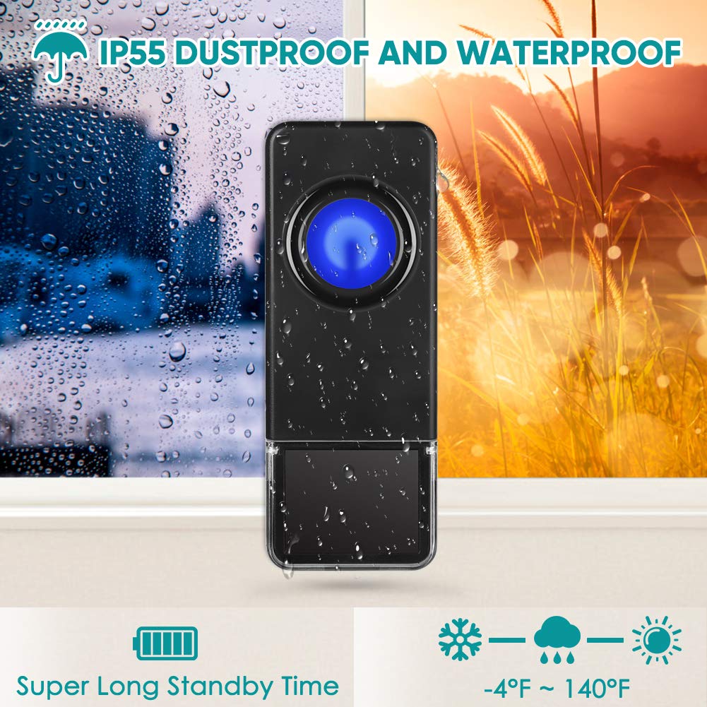 Wireless Doorbell, BITIWEND Waterproof Door Bell Kit, Distinguish Front ...