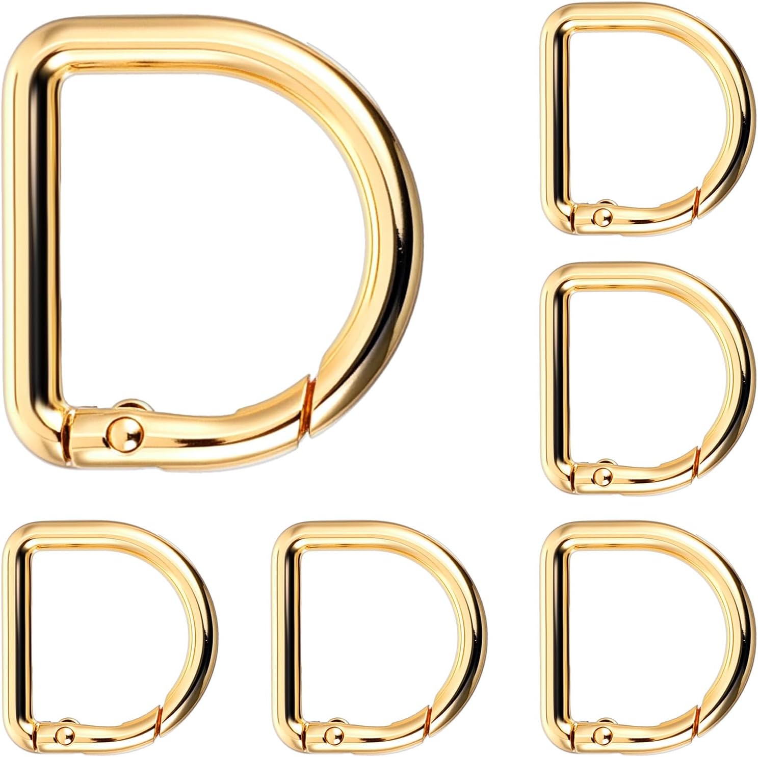 Amazon.com: 5 PCS D Ring for Purse, 1.18 Inch D Ring Keychain, Gold ...