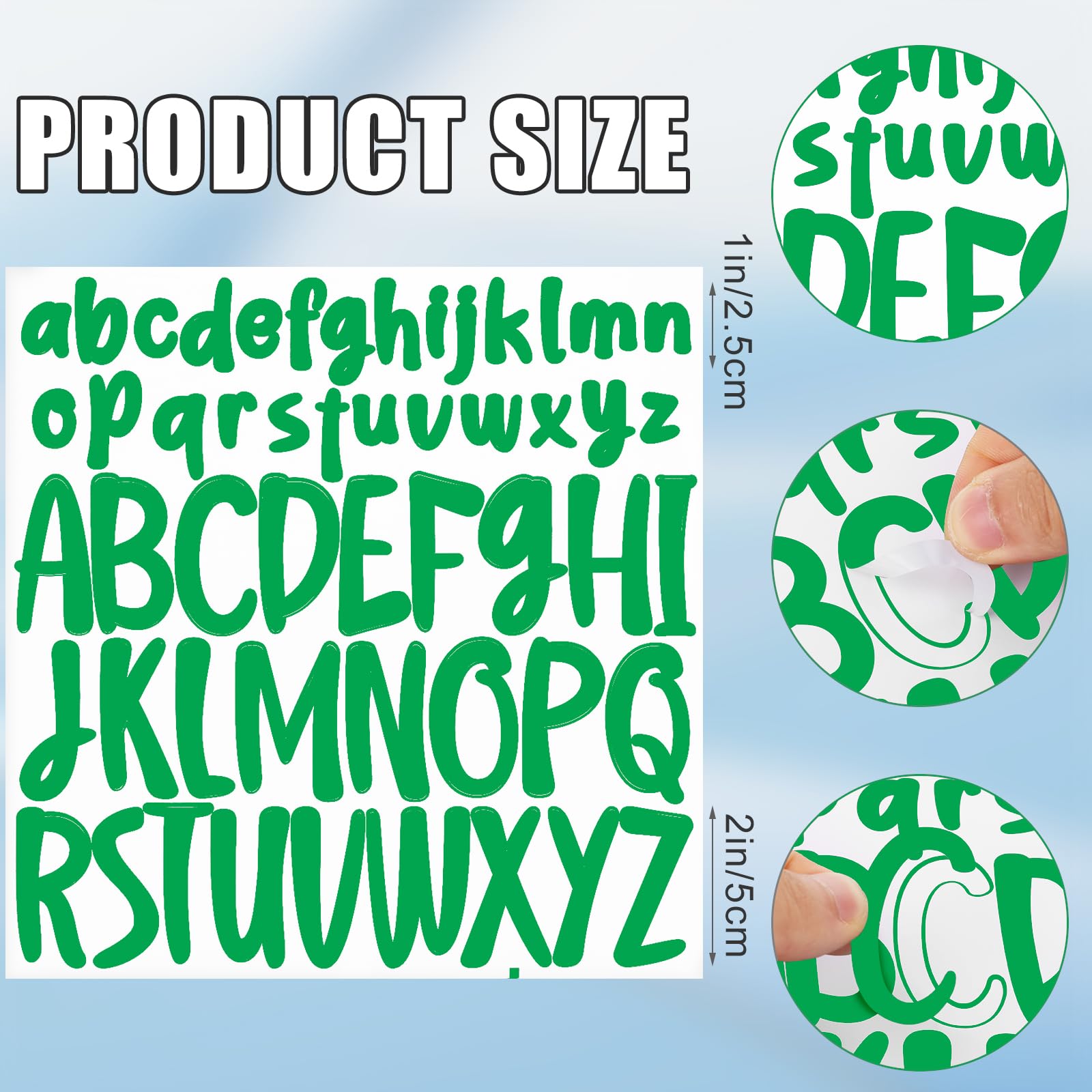 Snapklik.com : 416pcs 8 Sheets Letter Stickers, 1 Inch 2 Inch Self ...