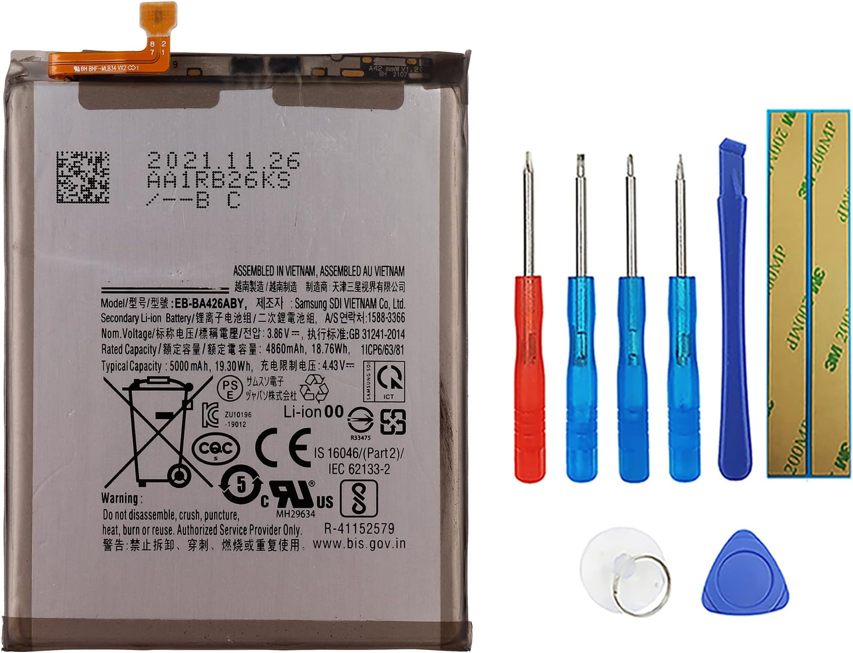 Amazon.com: MAXBEAR Galaxy A32 Battery, (Upgraded) 5500mAh 3.85V Li ...