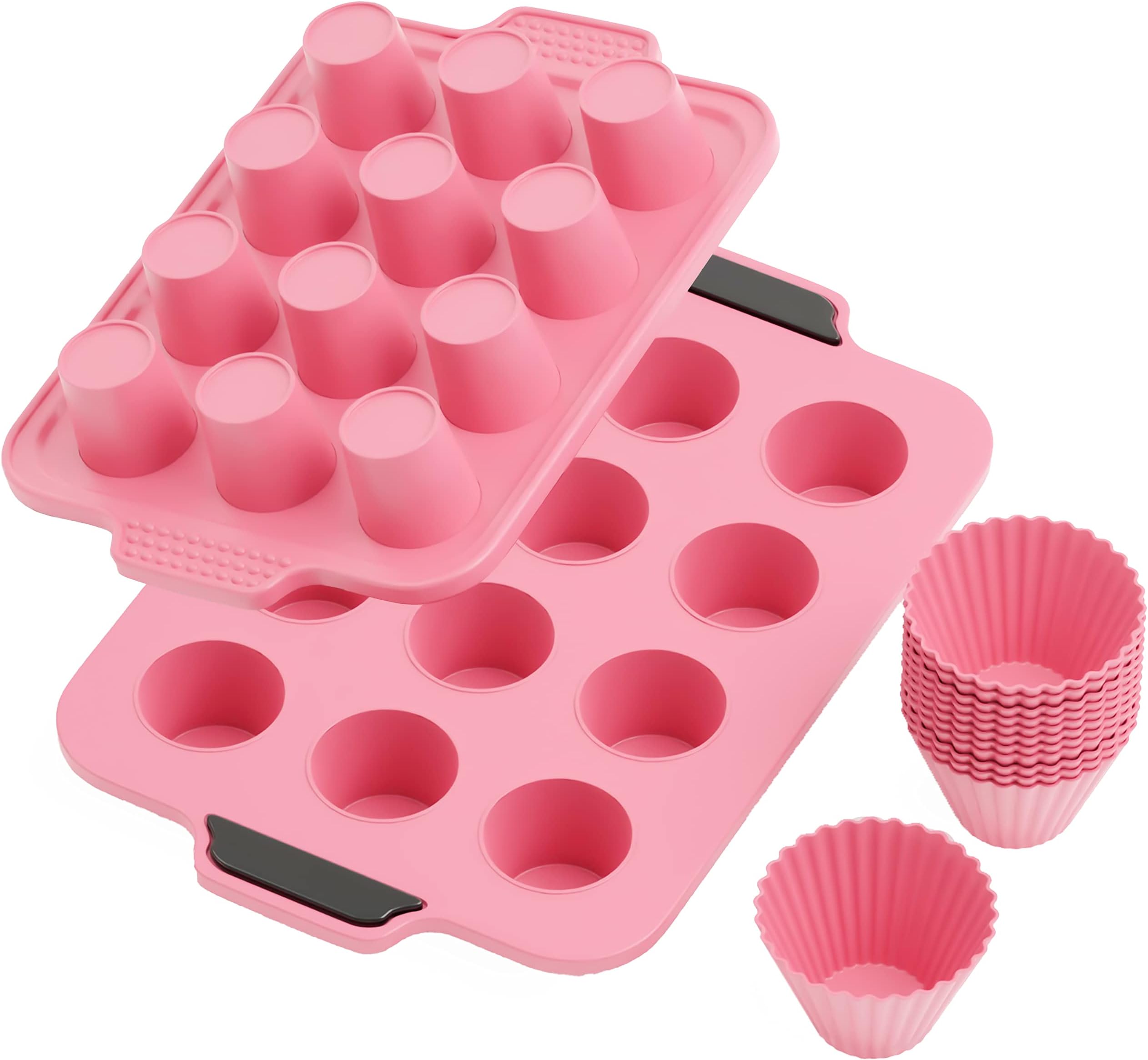 Amazon.com: Sweetkitch Silicone Cupcake Pan- Non Stick Silicone Cupcake ...