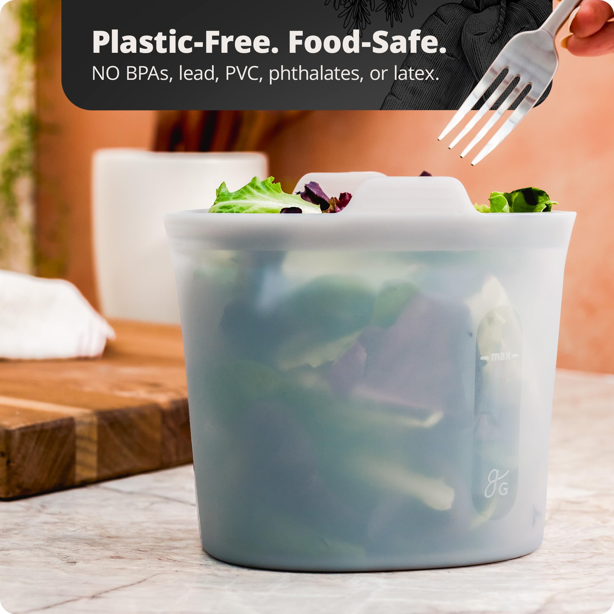 Snapklik.com : Greater Goods Reusable Silicone Containers For Food ...