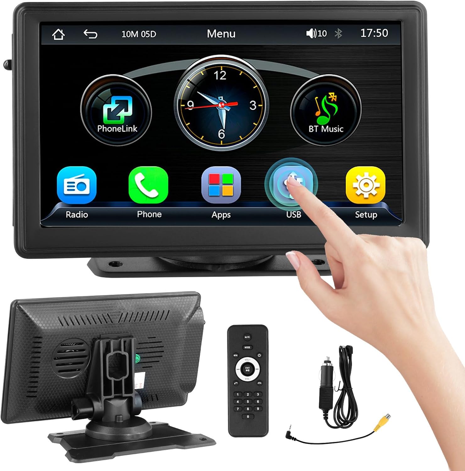 Wireless Carplay Screen for Apple Carplay Android Auto, 7" HD ...