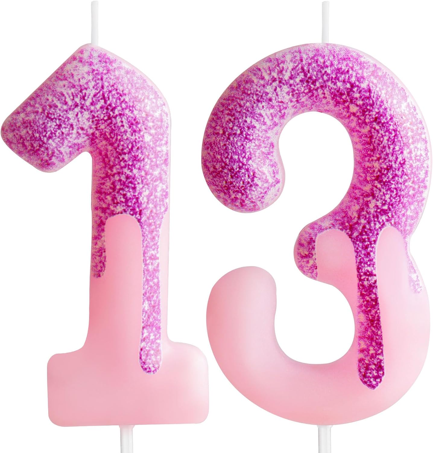 Amazon.com: Pink 13th Birthday Candles Purple Pink Number 13 Candle ...