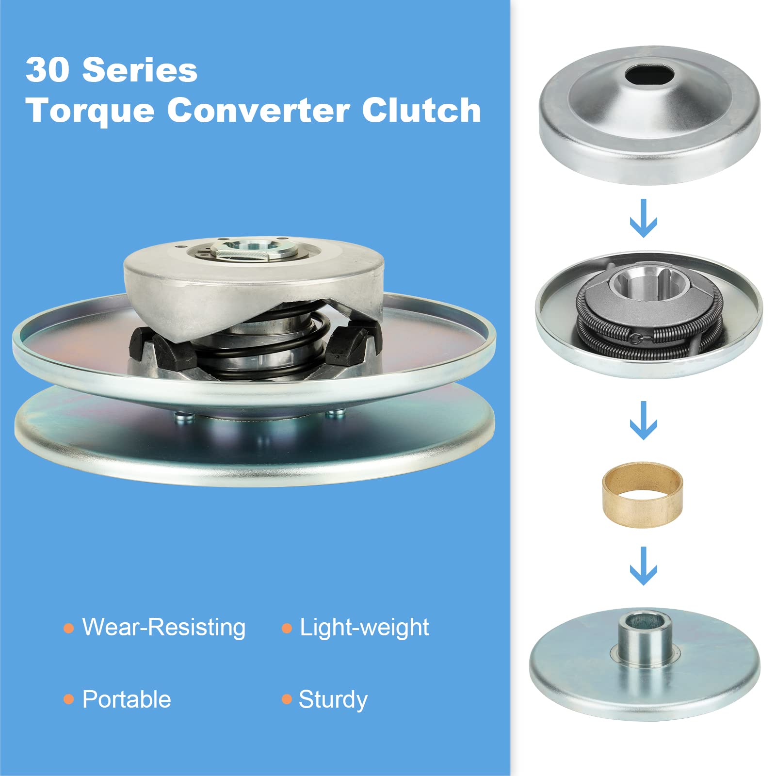 Snapklik.com : Driver Pulley Replacement For 30 Series Max 8HP Go Kart ...