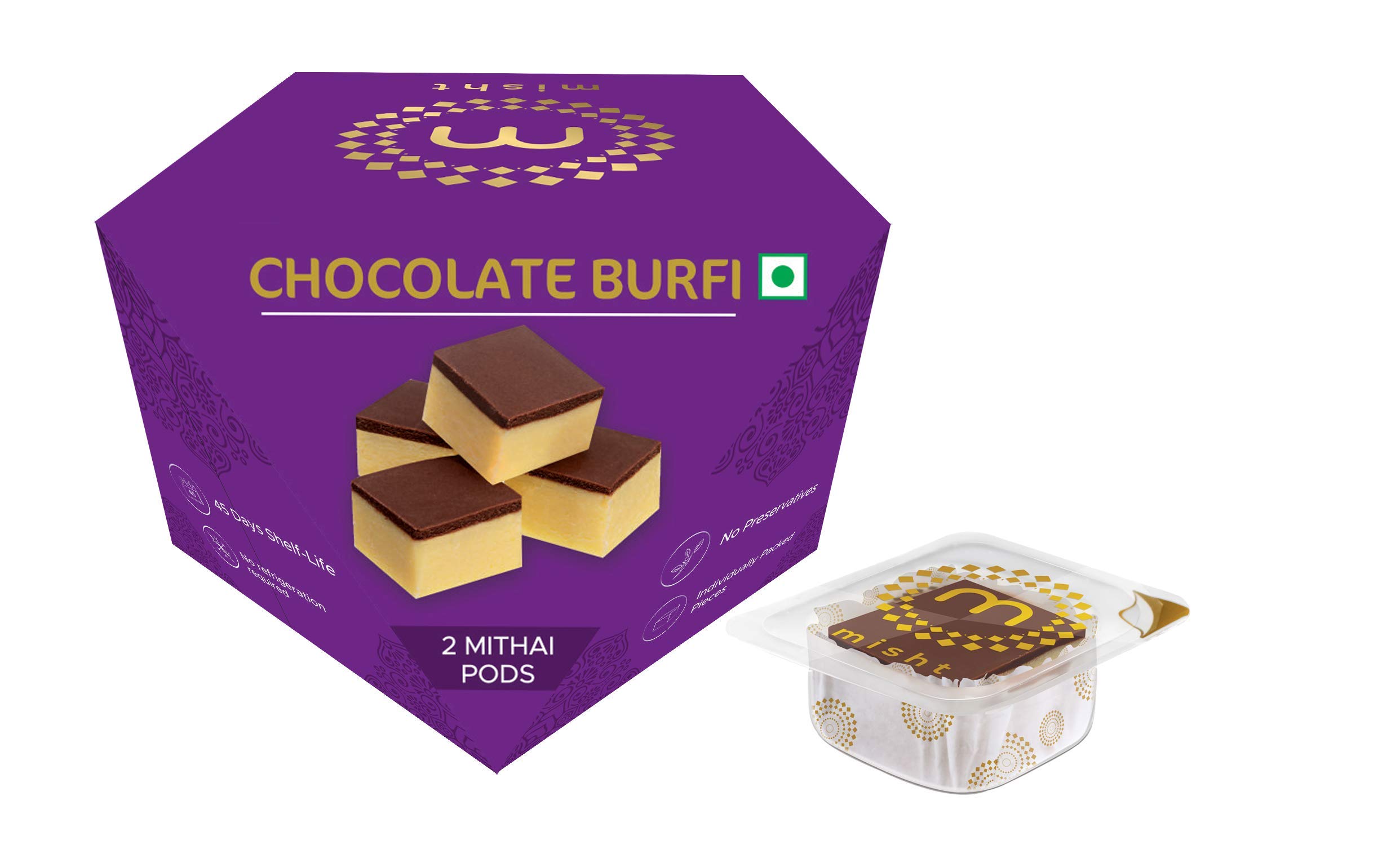 Buy Misht (Haryana) Natural Chocolate Burfi, Authentic Indian Sweets ...