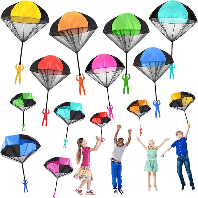 Amazon.com: Juuxncgv 14 Pcs Parachute Toy,Tangle Free Outdoor Flying ...