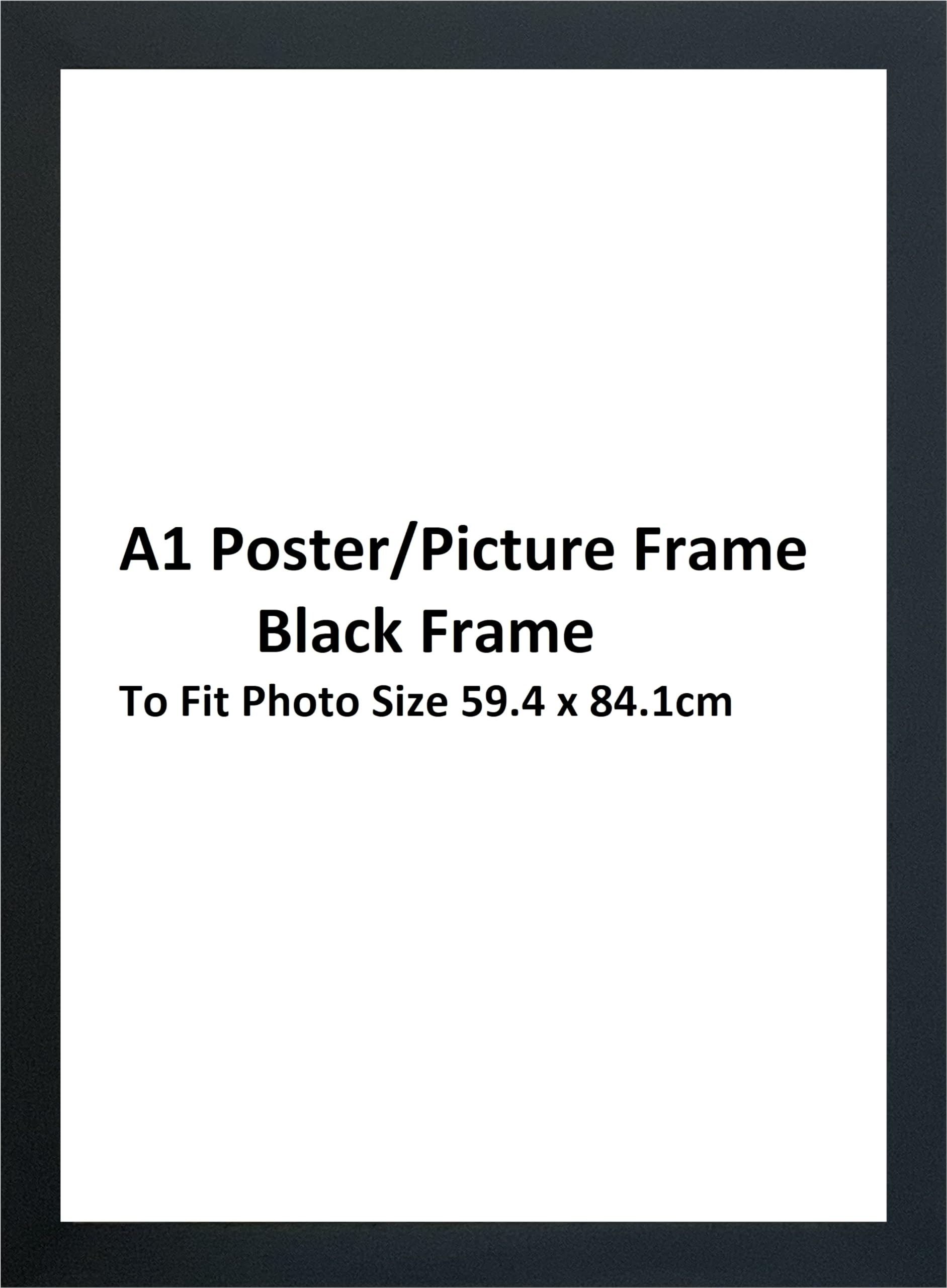 DECORO A1 Black Frame, A1 Poster Frame, 594X841mm Wooden Photo Frame ...