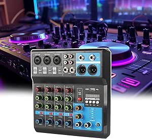 5-Channel Audio Mixer, Compact Studio Audio Stereo Mixer, Mixer W/USB ...