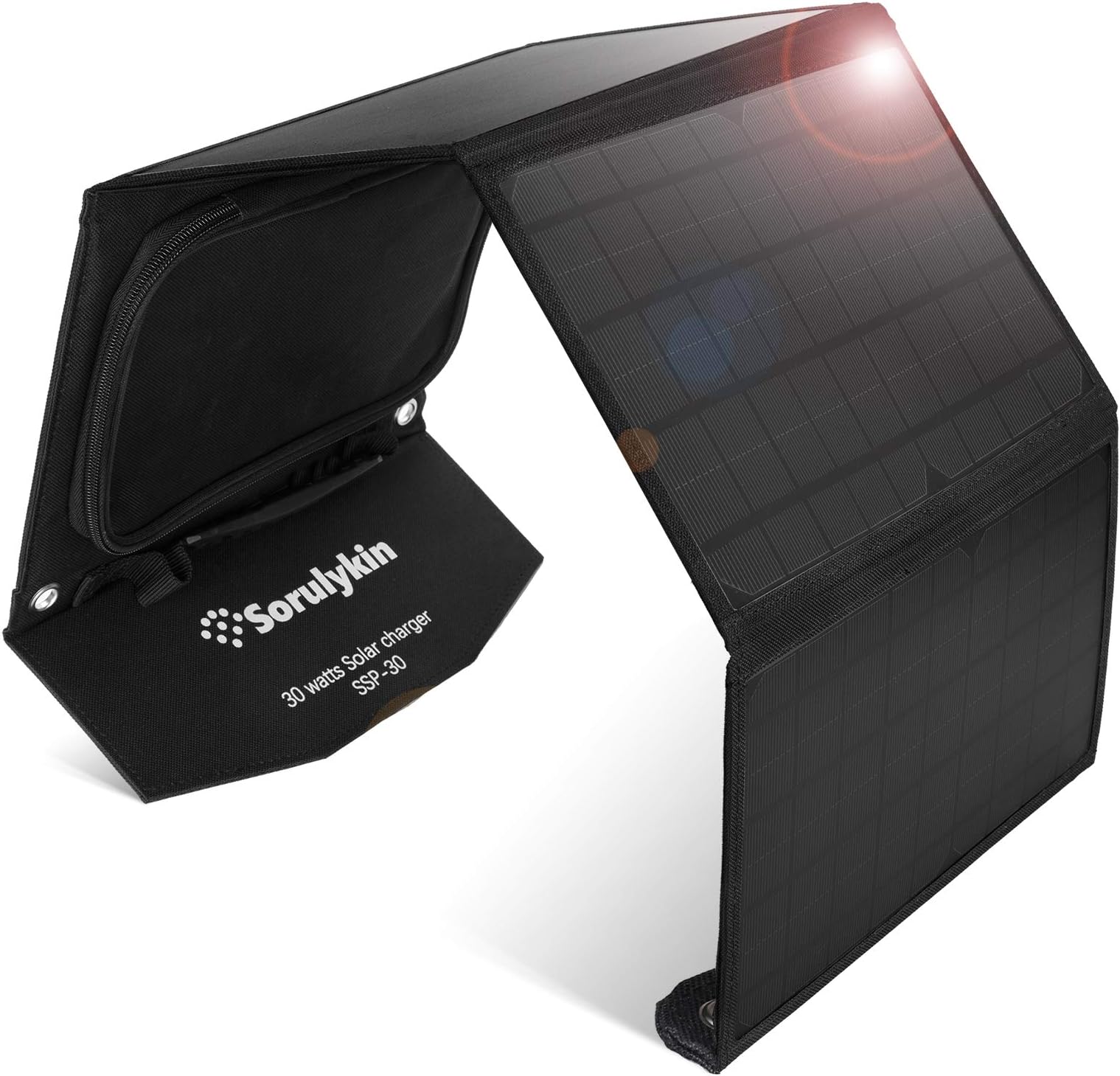 Bogseth 30W Solarpanel Faltbar 2 USB Anschluss Wasserdichtes Tragbares ...