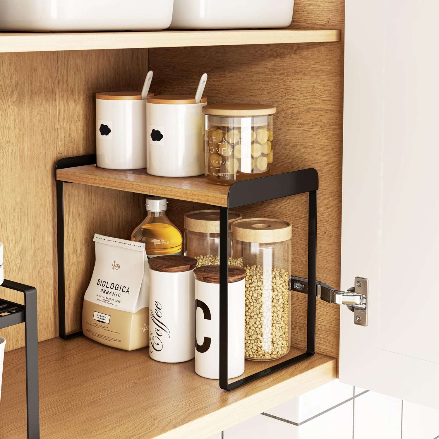 Snapklik.com : Shelf Organizer And Storage, Tiered Wood Cabinet Rack ...