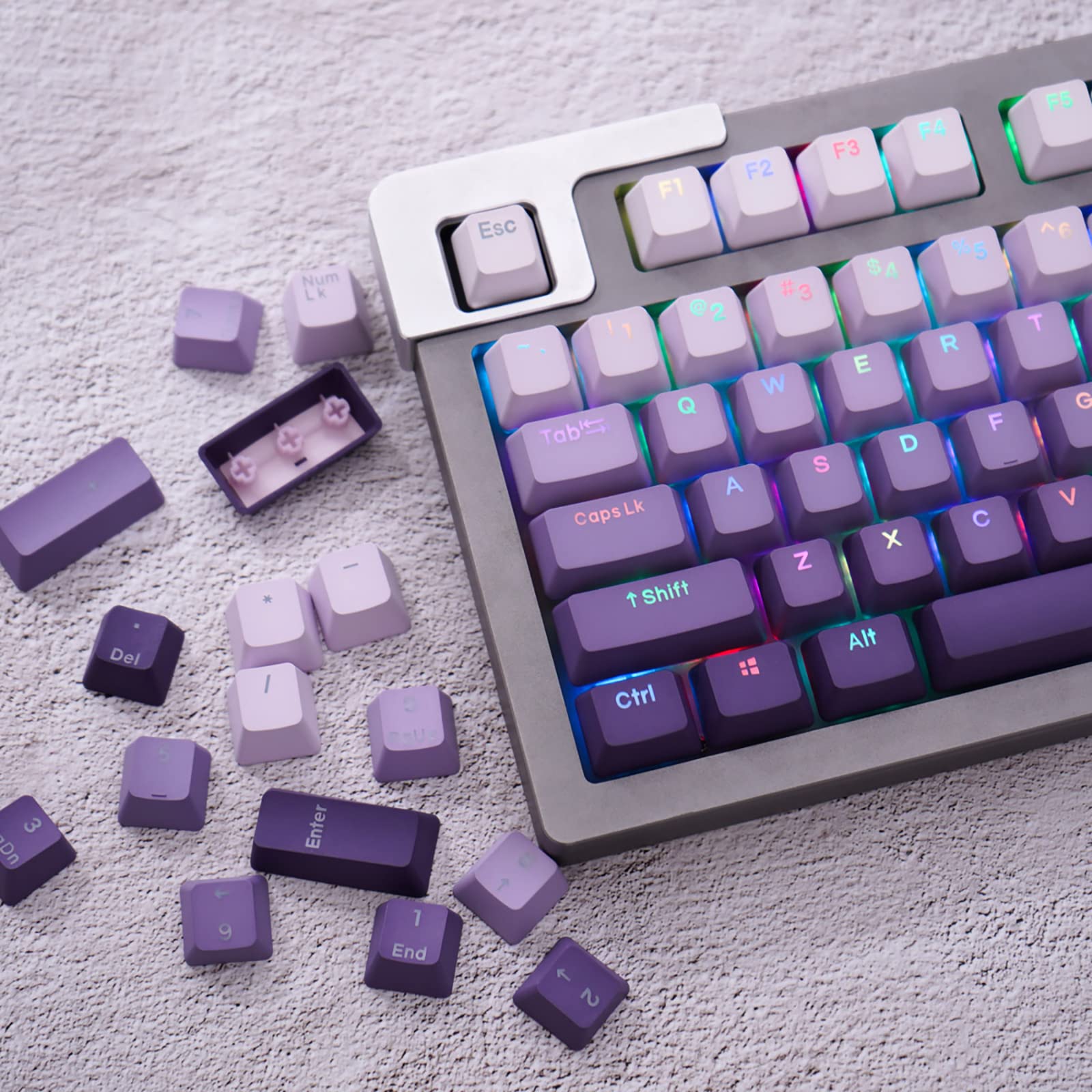 123 Keys Shine Through Keycaps PBT Double Shot OEM Profile Backlit ...