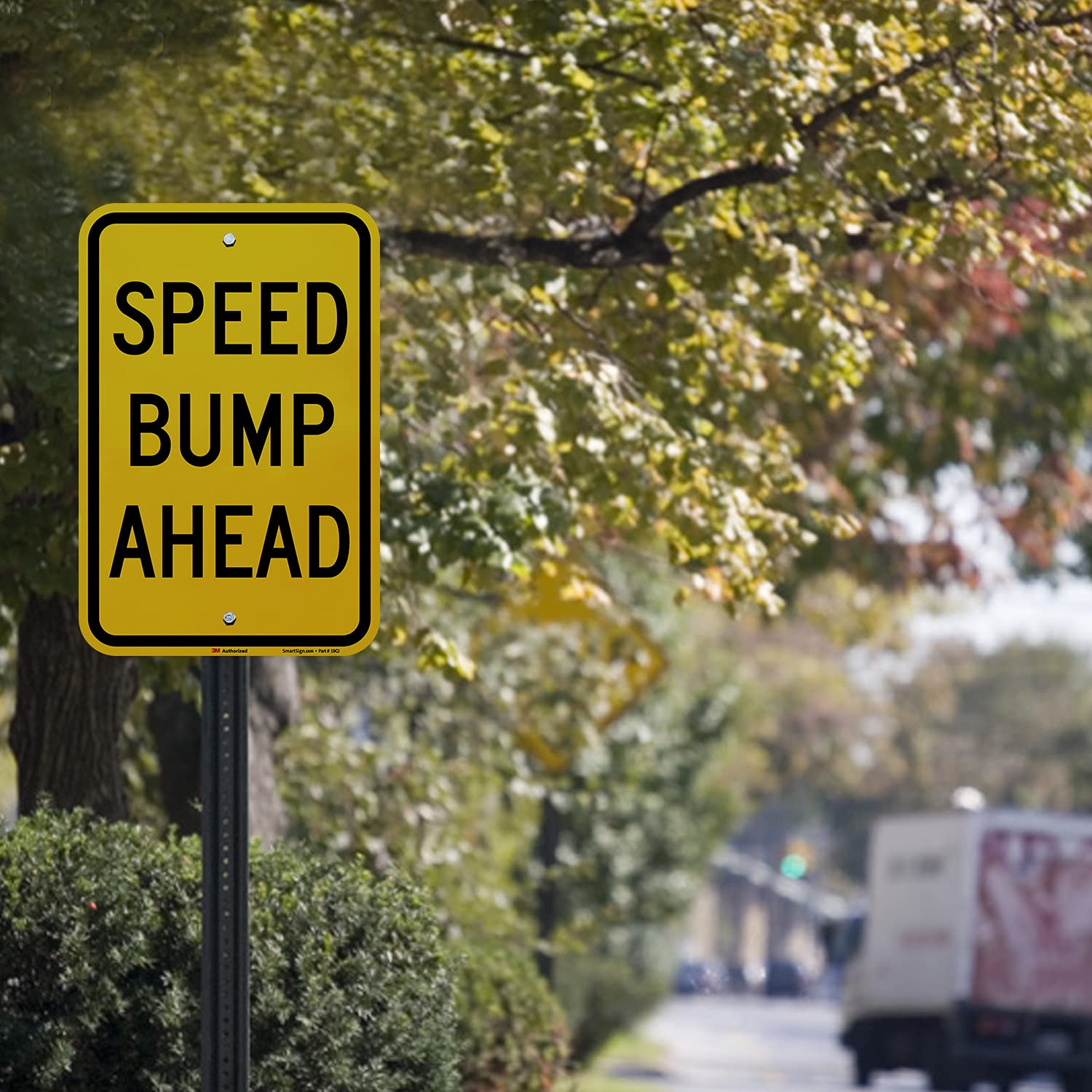 Traffic Safety Signage 3M Reflective Speed Bump Sign - 18x12 Inch ...