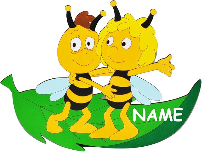 alles-meine.de GmbH die Biene Maja und Willi auf Blatt - XL - Türschild ...