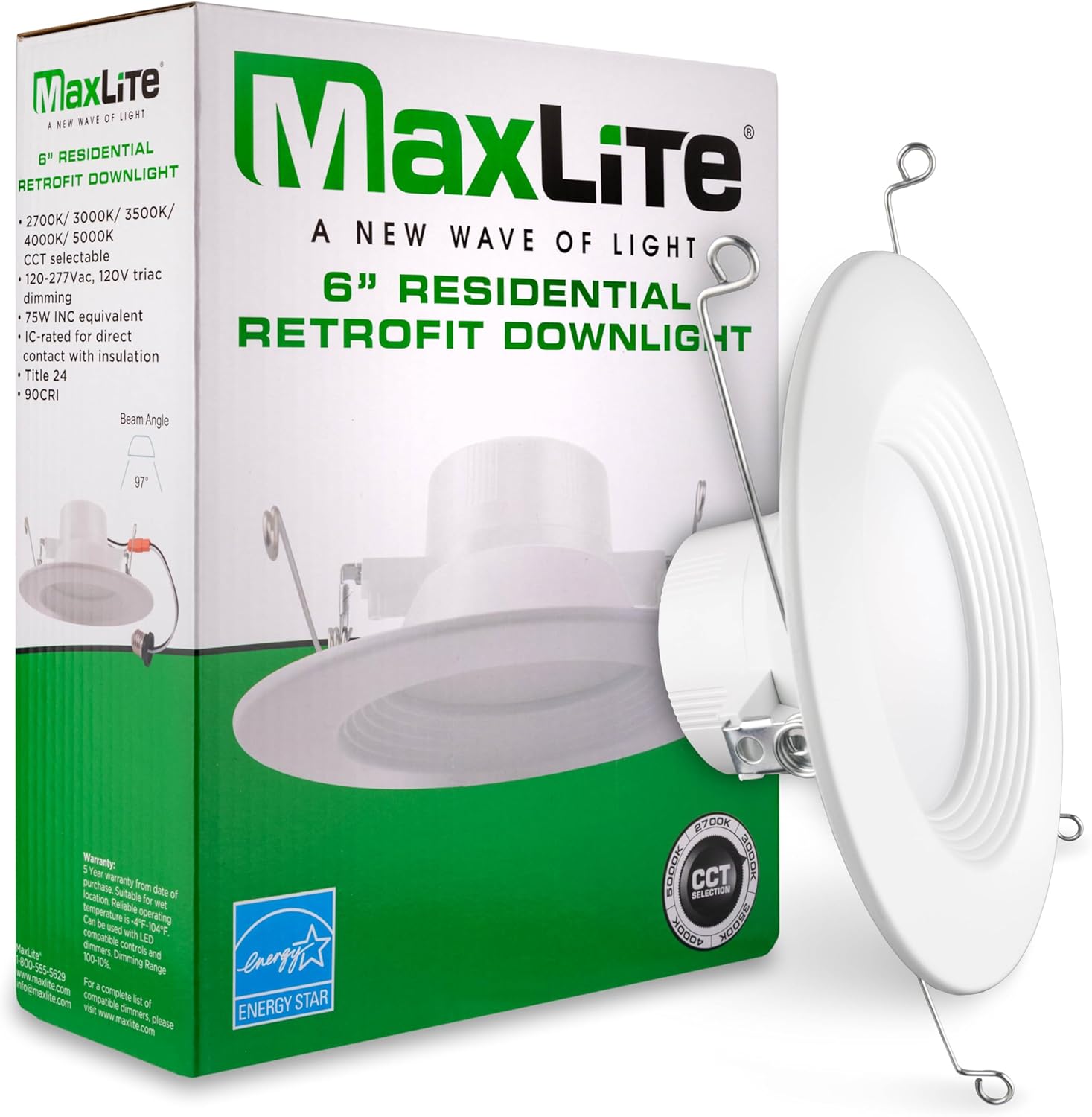 MaxLite RR613UCSW LED Retrofit Downlight 13W, Indoor, White Finish ...